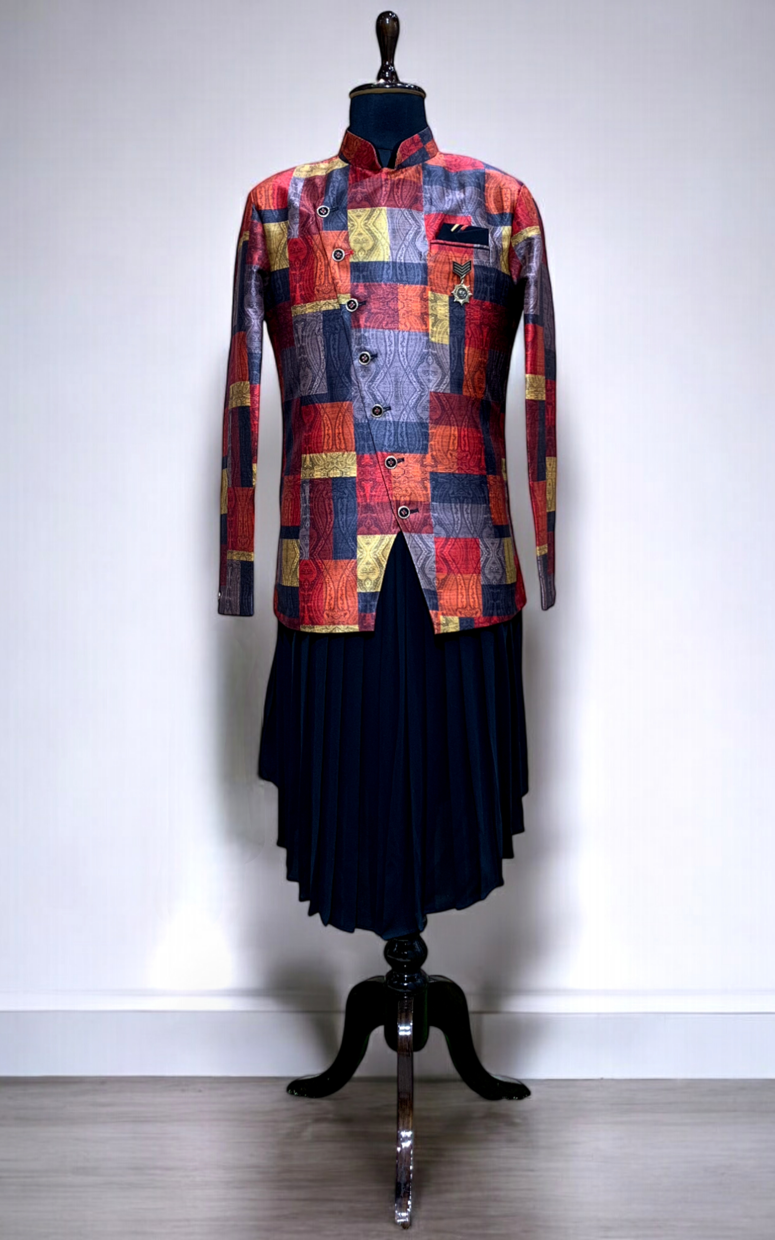 Elegant Jodhpuri Suit with a Designer Cowl Kurta – Vanesons